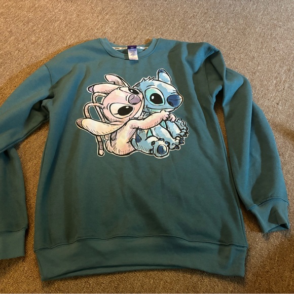 Disney | Sweaters | Disney Stitch And Angel Jerry Leigh Sweatshirt ...